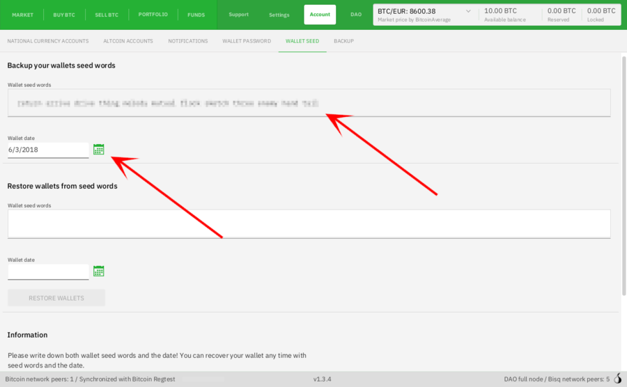 Backing up your wallet seed - Bisq Wiki